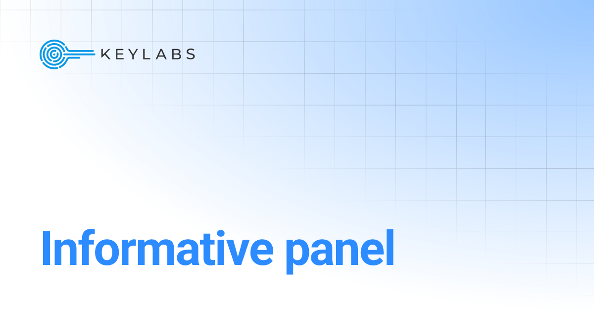 Informative panel | Keylabs Guidelines