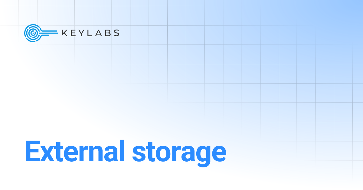 External storage | Keylabs Guidelines